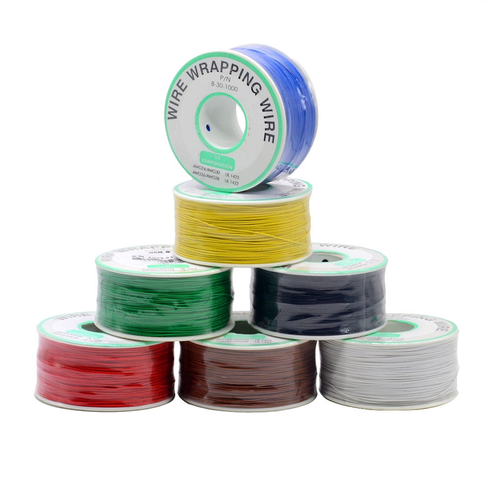250m 30 AWG Wrapping Wire 10 Colors Single Strand Copper Cable Ok Wire ...