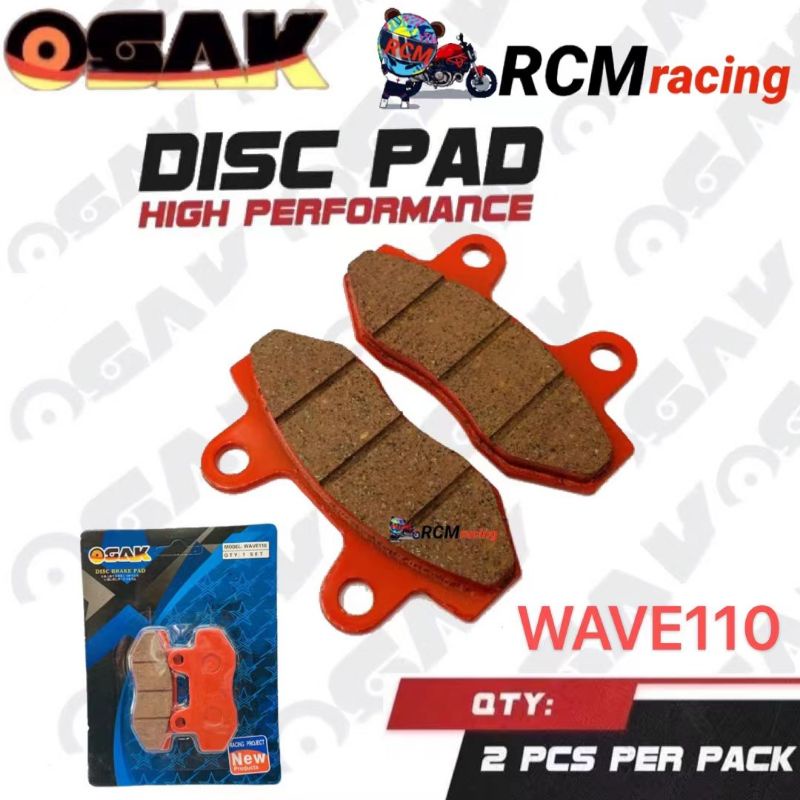 DISC PAD BRAKE PAD Osak For Motorcycle Raider150 F&R Mio sporty Xrm ...