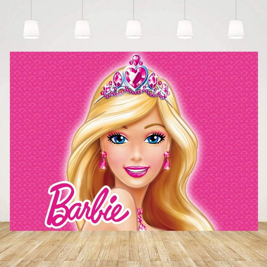 7X5ft Barbie Backdrop Glitter Theme Party Background Girls Lady ...