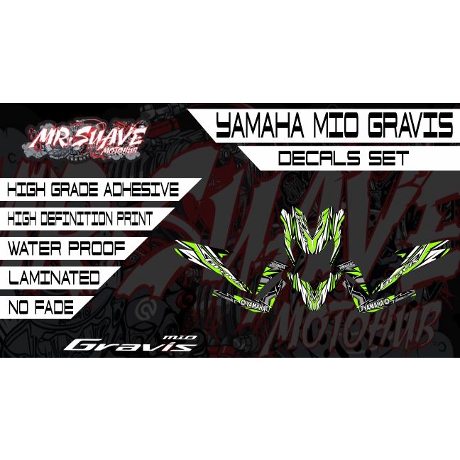Yamaha Mio Gravis Abstract Decals Set | Shopee Philippines