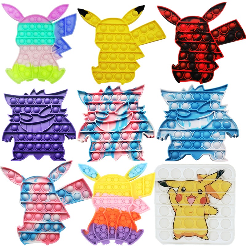 Pokemon Pop it Fidget Toys 20.5CM Pikachu Charizard Bulbasaur Squirtle ...