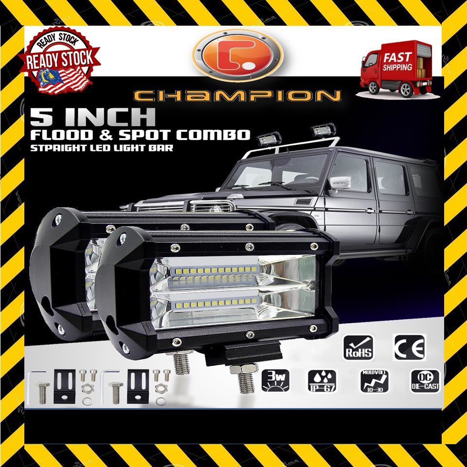 5INCH 72W Spot LED Day Light Bar Fog Lamp Driving Fog Offroad SUV 4WD ...