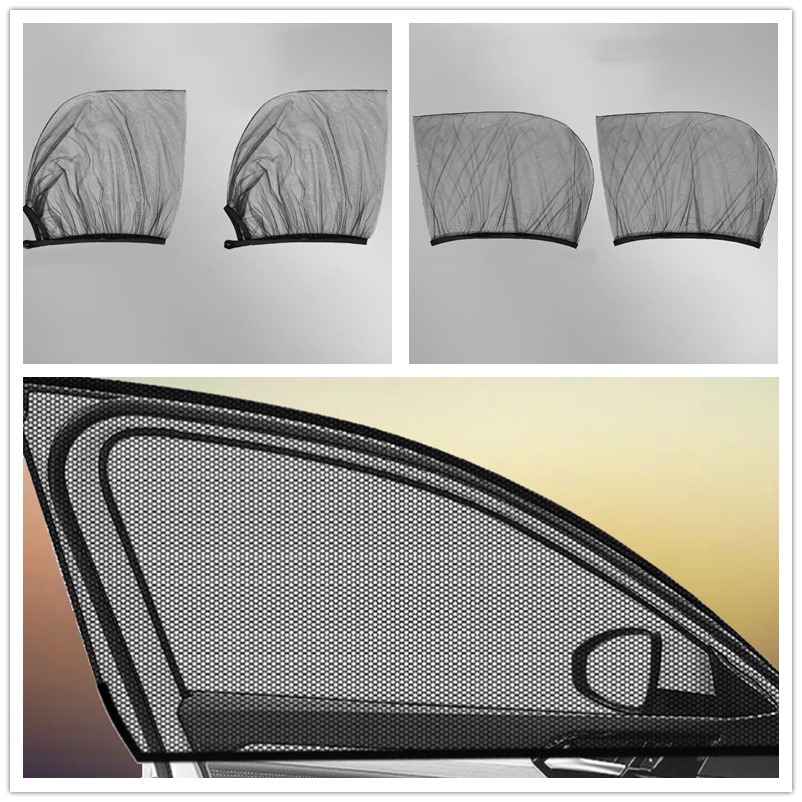 2/4 pcs car anti-mosquito sunscreen insulation curtain car door screen ...