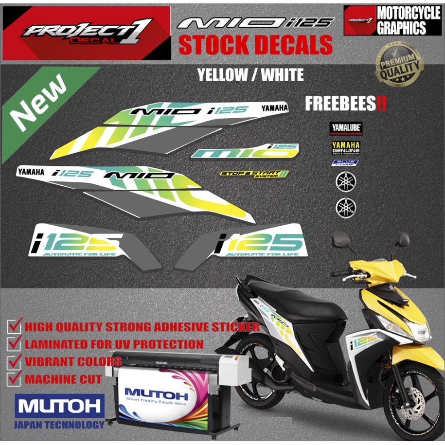 YAMAHA MIO I 125 STOCK DECALS LAMINATED STICKER | Shopee Philippines