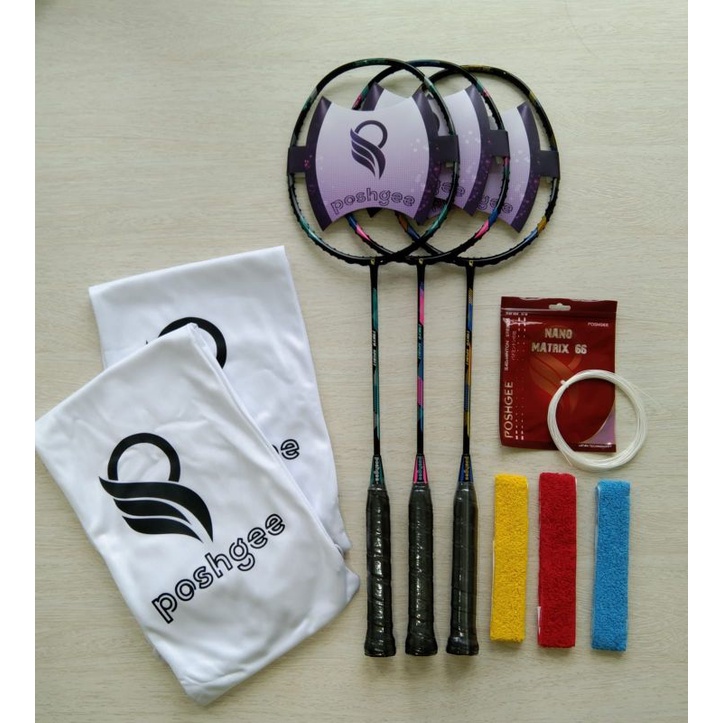 Complete Original Poshgee Tokyo Spirit Badminton Racket [32LBS ...