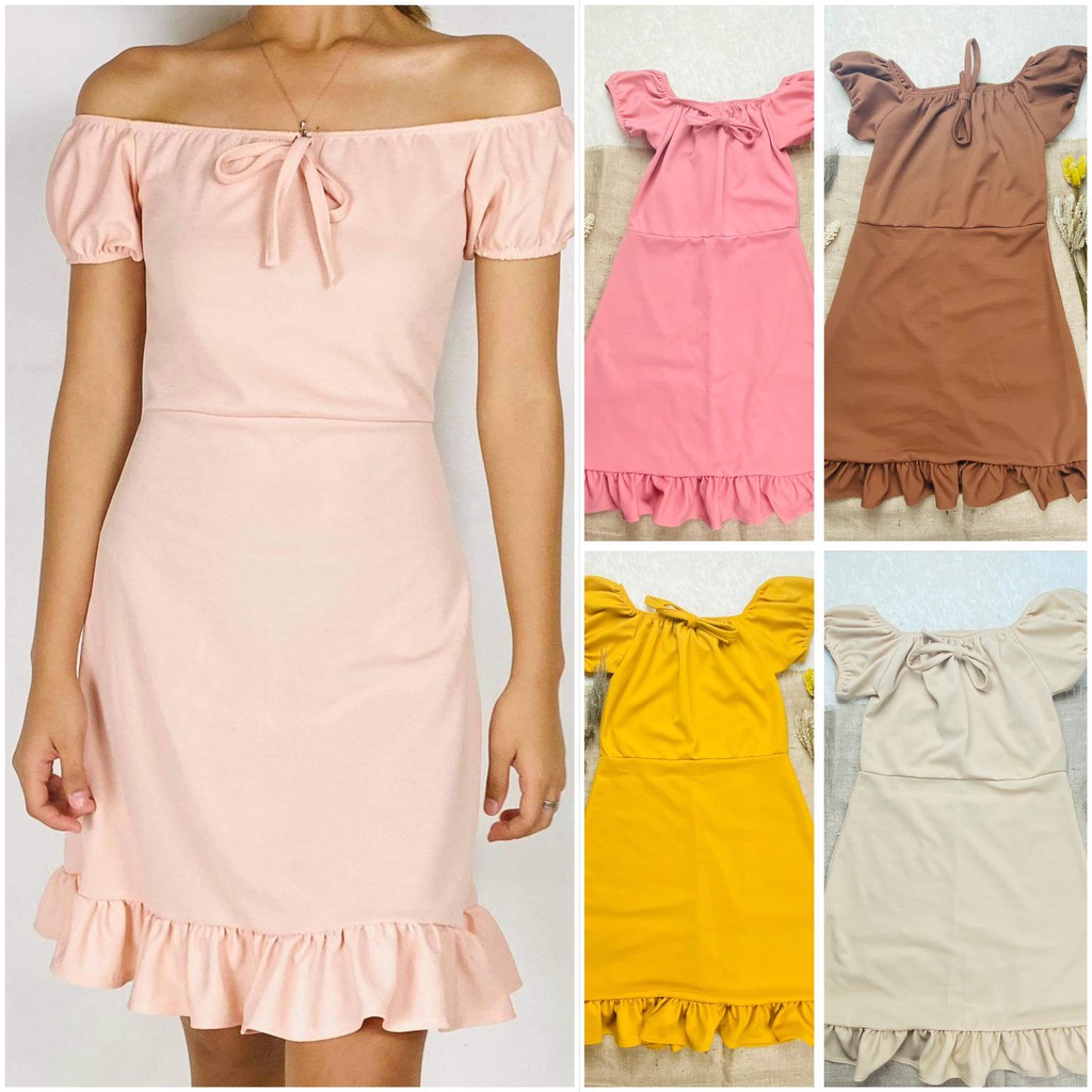 LizzieFresh - Sale! 2-way Puff Sleeves Princess Dress (Plain) | Shopee ...
