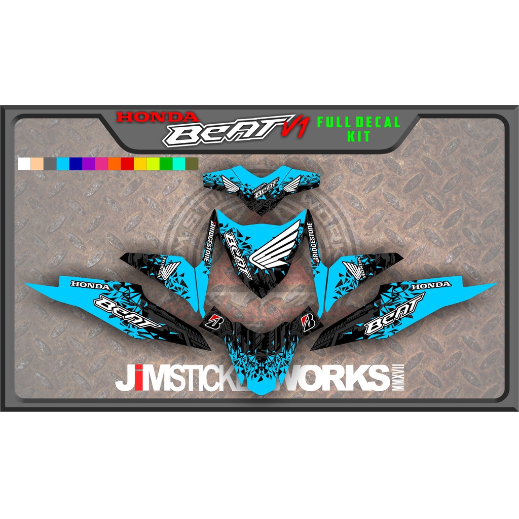 HONDA BEAT FI V1 FULL DECALS KIT(ALL WEATHER PROOF MATERIALS) | Shopee ...