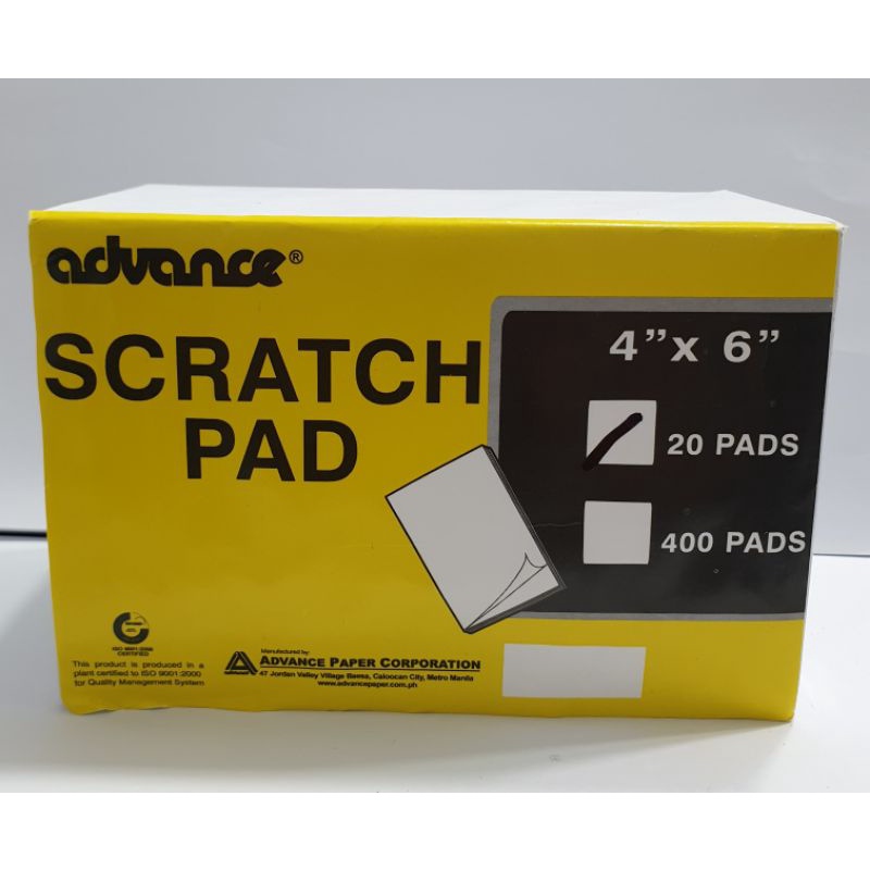 Advance Scratch Pad 4x6 | Shopee Philippines