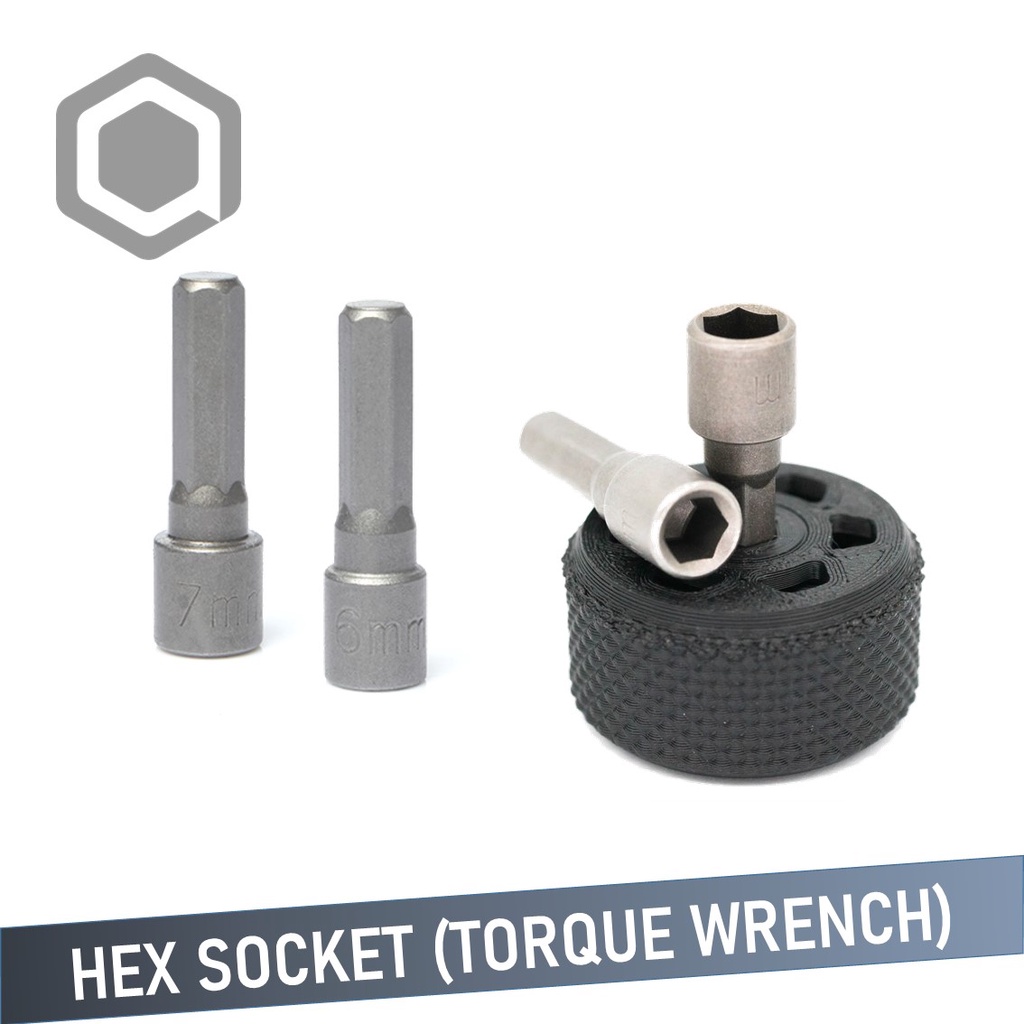 Hex Socket (Nozzle Removal) - For 3D Printed Torque Wrench (excluding ...