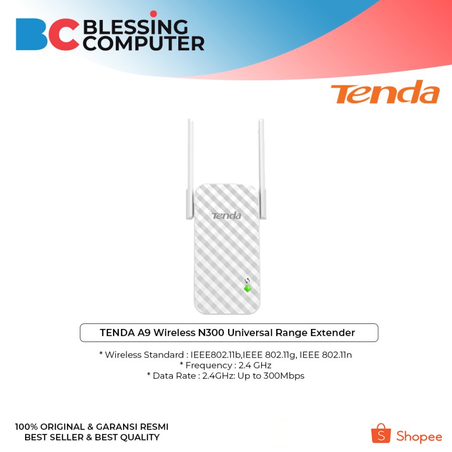 Tenda A9 Wireless N300 Universal Range Extender | Shopee Philippines