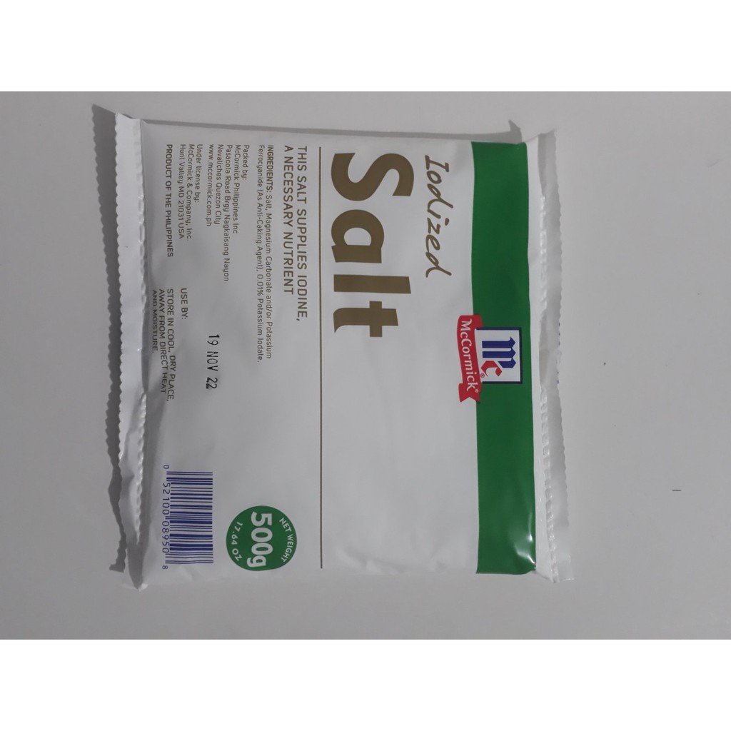 McCormick Iodized Salt 500g | Shopee Philippines