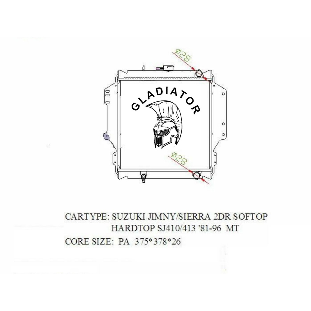 RADIATOR ASSEMBLY ( 17700-81A00 ) SUZUKI SAMURAI 98-02 / JIMNY 03-07 ...