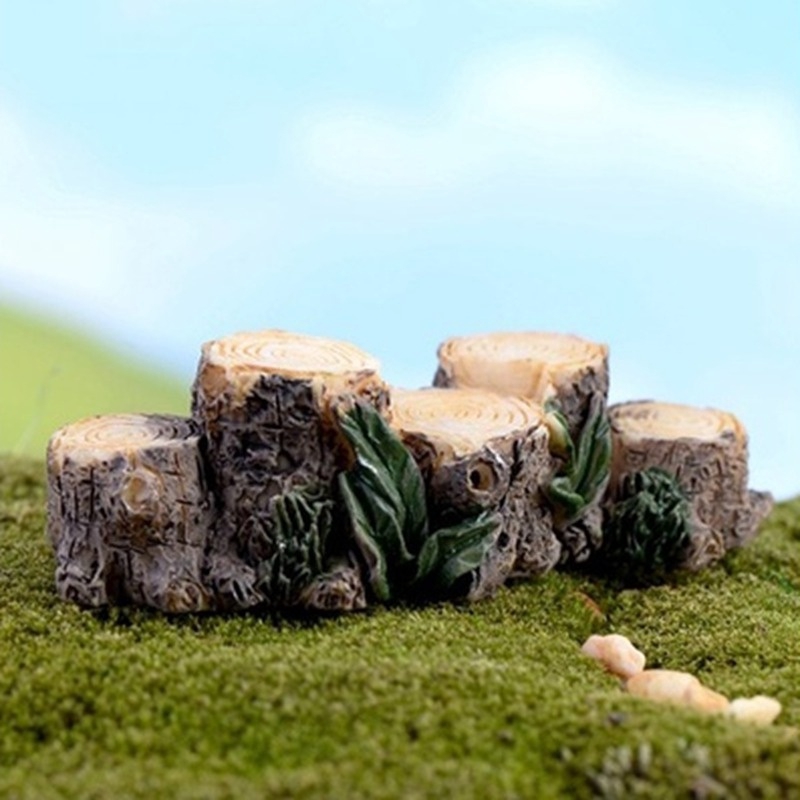 1Pcs Mini Tree Stump Miniature Landscape Ornament Fairy Garden Bonsai ...