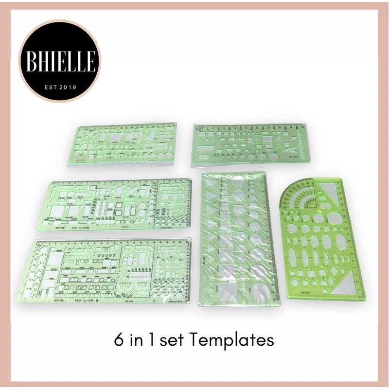6 Pcs Architect Multi Purpose Drawing Template Set House Plan Interior ...
