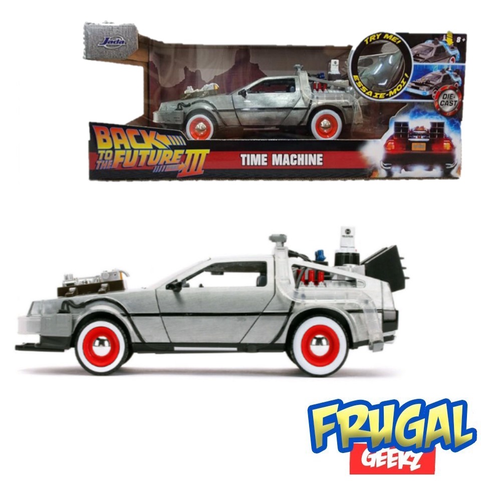 Back to the Future III Time Machine DeLorean Diecast 1:24 Scale with ...