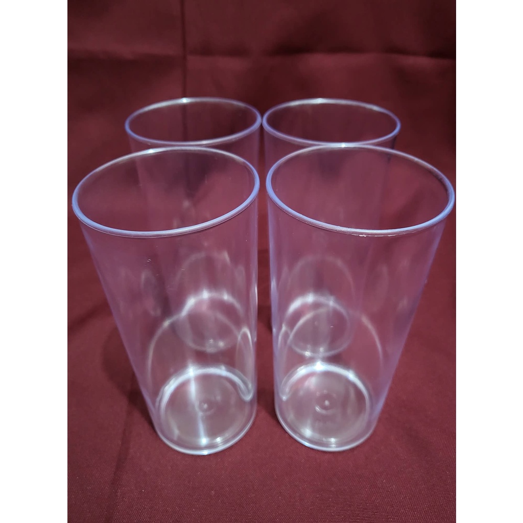 set of 4pcs. elegant drinking glass 16oz / baso / juice & water cup ...