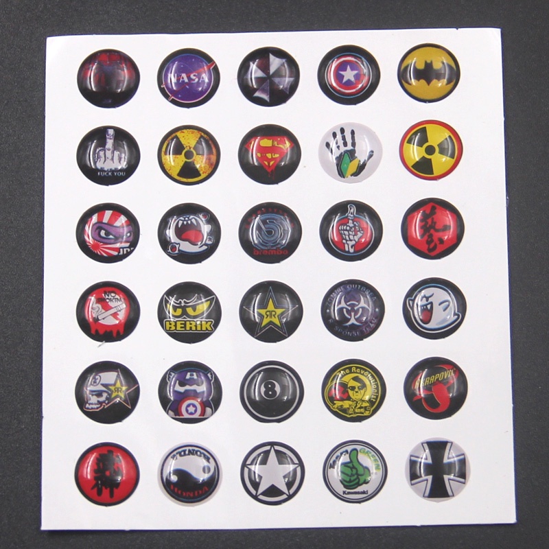 3D Small Dome Epoxy resin Sticker For Motorcycle Decals 30Pcs Mix ...
