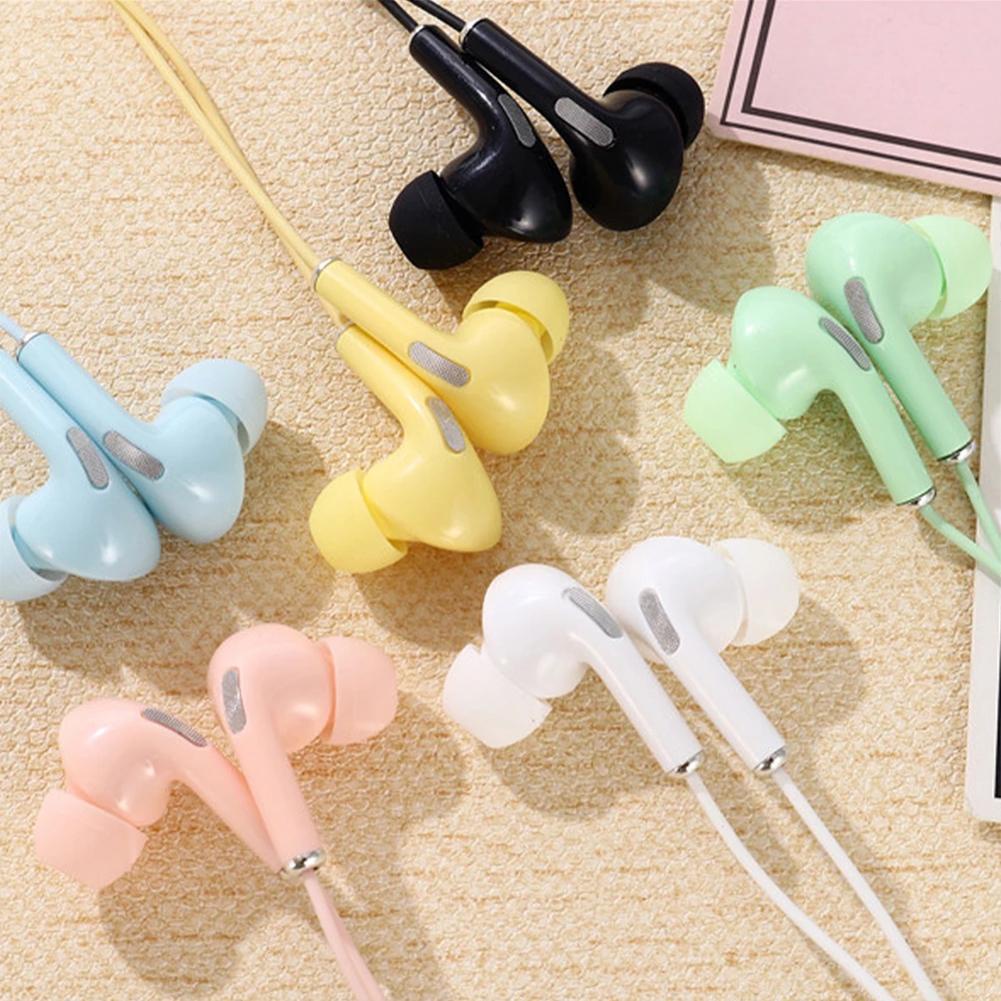 Macaron Wired Earphone Bass In Ear Headphone With Microphone Music ...