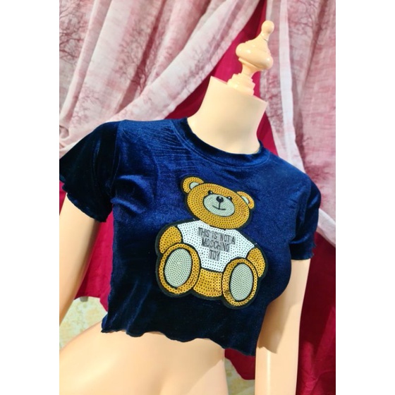 Moschino hanging top velvet stretchable fabric cute tops | Shopee ...