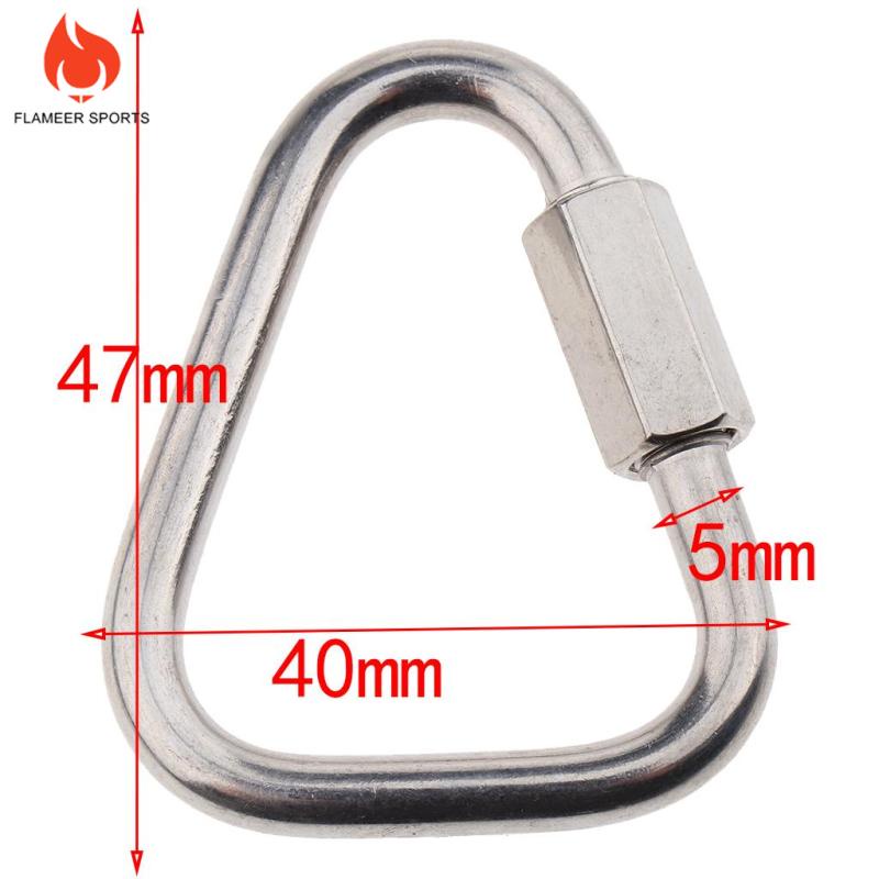 Flameer Triangle Stainless Steel Carabiner Camping Keychain Quick Link ...