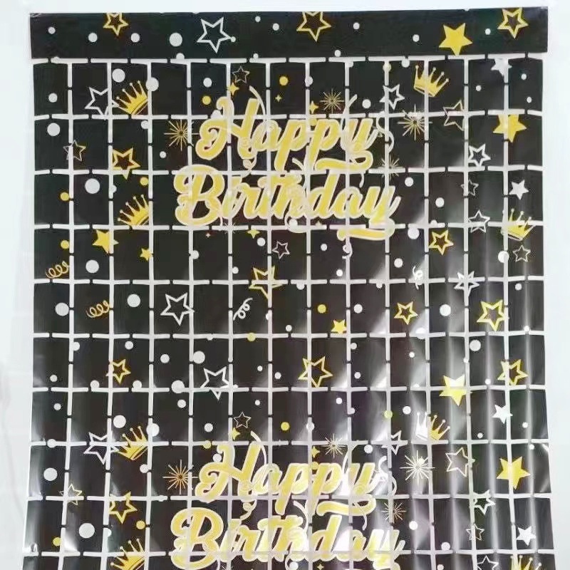 2meters Happy Birthday Printing Foil Curtain Backdrops Birthday Party
