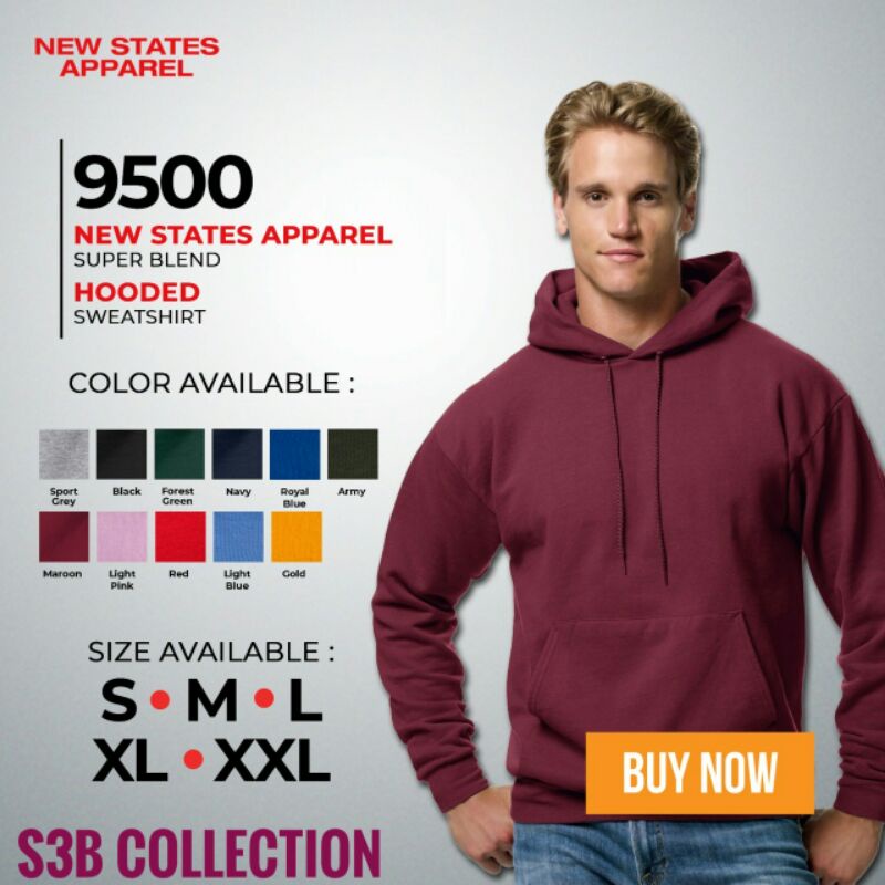 Hoodie Polos Jacket New States Apparel NSA 9500 Original Uniform ...