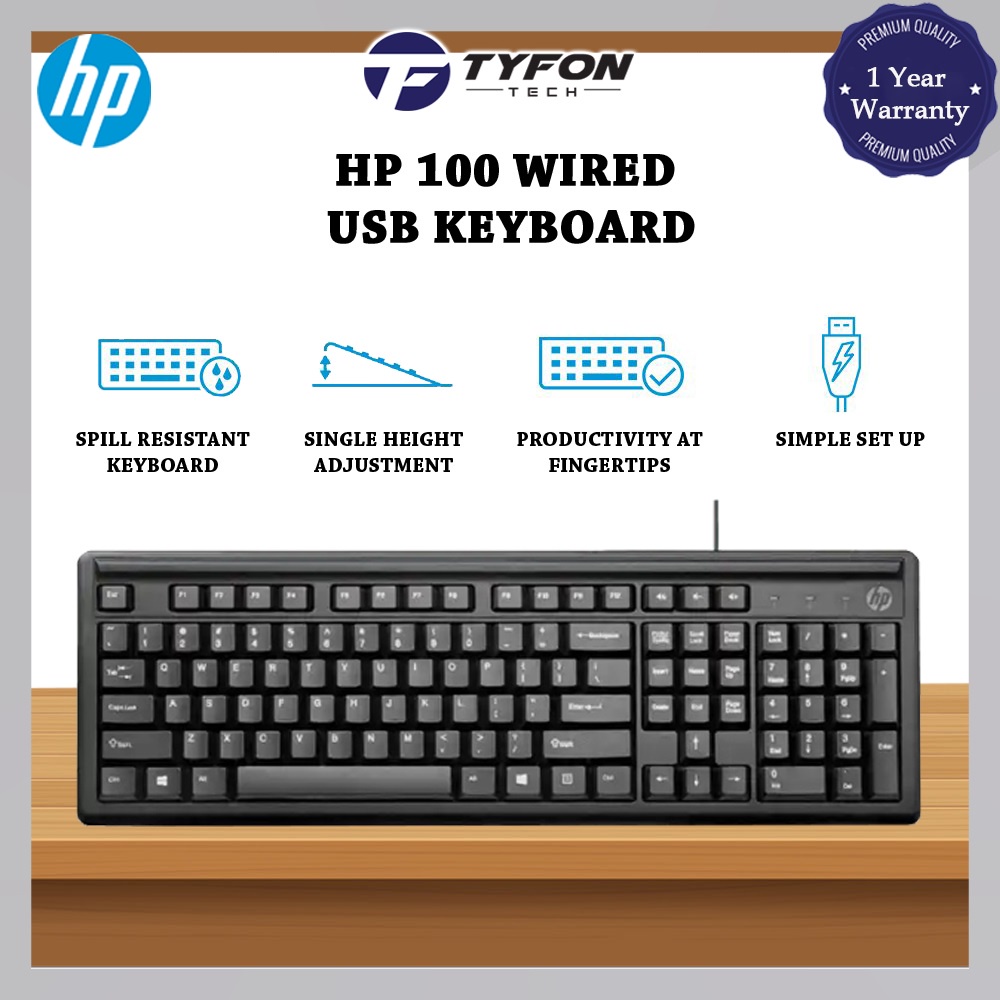 HP KB100 Wired USB Keyboard (2UN30AA) | Shopee Philippines