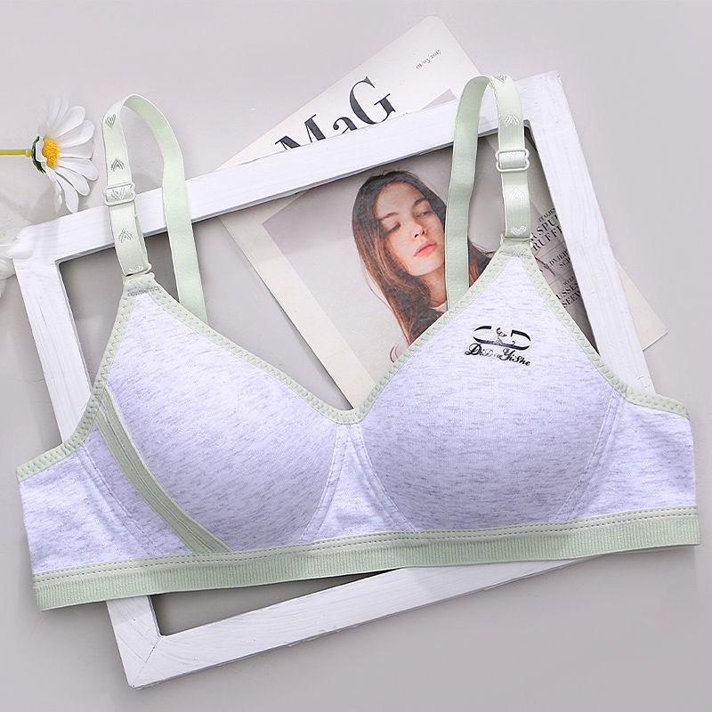 Student bra Small breasts Women's cotton bra Non-wired bra High school ...