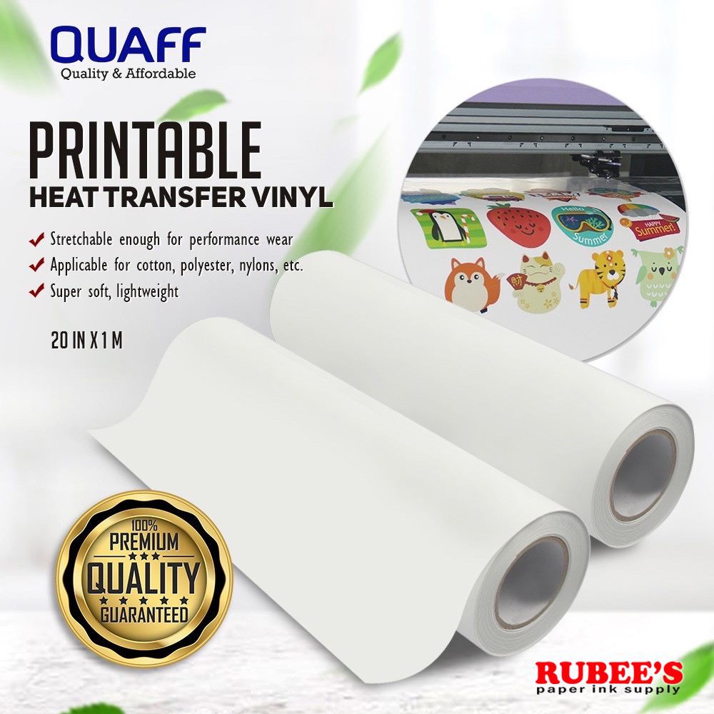 QUAFF Printable Heat Transfer Vinyl CDU/CDP Per Roll (25m) | Shopee ...