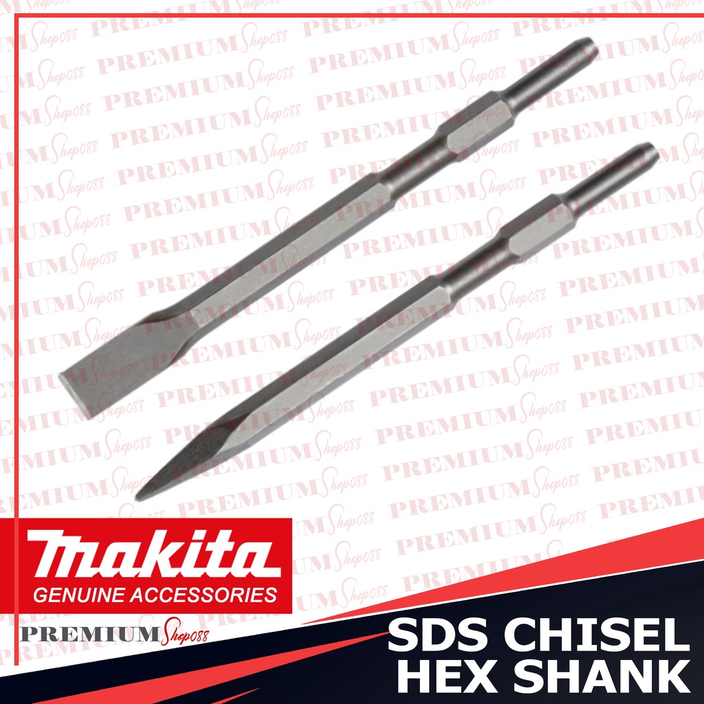 MAKITA SDS Hex Chisel Drillbit Drill bit Point Flat Bull Pointed 17mm ...