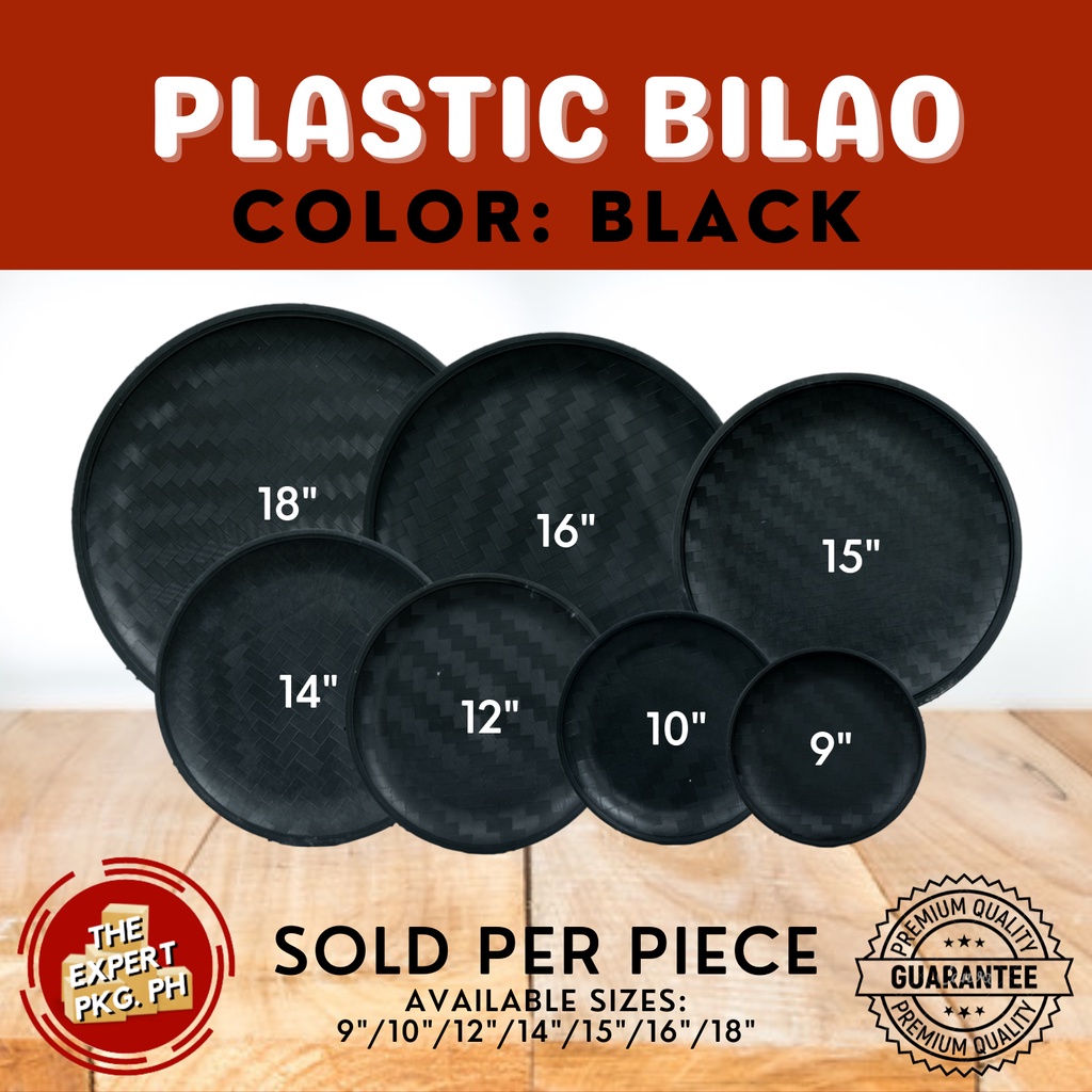 Plastic Black Bilao / Reusable [ 9"/ 10"/ 12"/ 14"/ 15"/ 16"/ 18inches ...