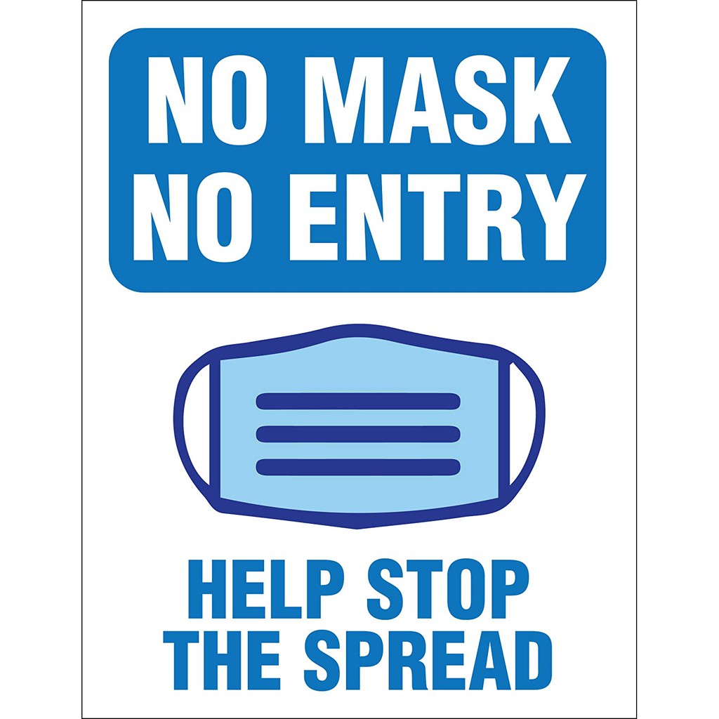 No Mask No Entry Signage (Laminated Signage and Waterproof Vinyl ...