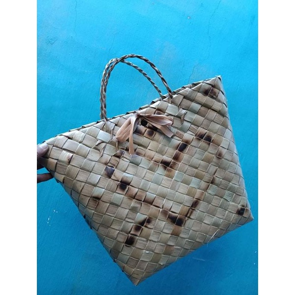 Bayong Bag with Burn Design & Hole for ribbon lock | Shopee Philippines