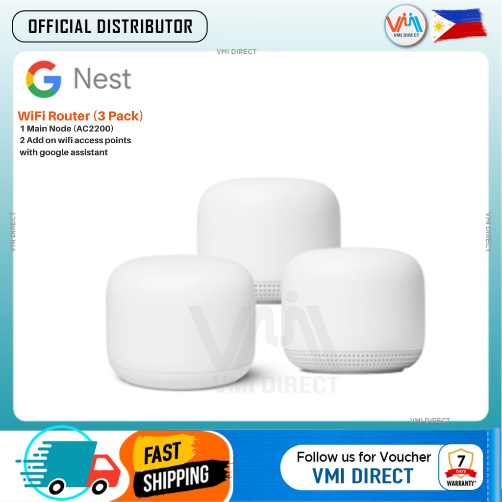 Google Nest WiFi Router (3 Pack) and (2 Pack)/ ADD ON POINT (1 Pack ...