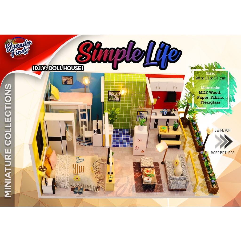 1:24 DIY Loft Dollhouse Miniature Mini House Kit 3D Small Houses Mini ...