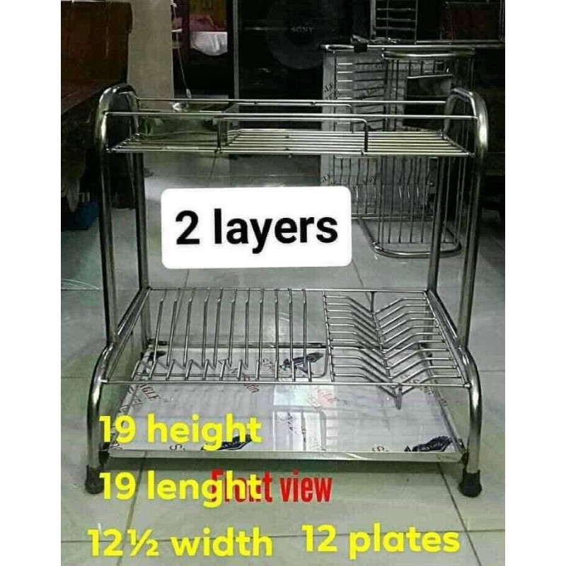 12 plates Dish Organizer rack 304 Stainless Pingganan / Tauban | Shopee ...