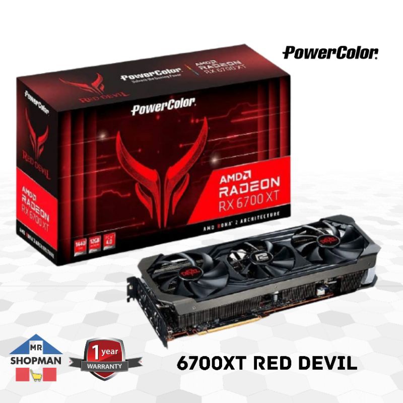 Powercolor Radeon RX 6700xt Red Devil 6700 XT Video Graphics Card ...