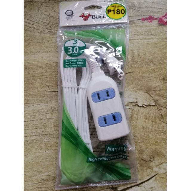 BULL Extension Cord 3 Gang 3 meter | Shopee Philippines
