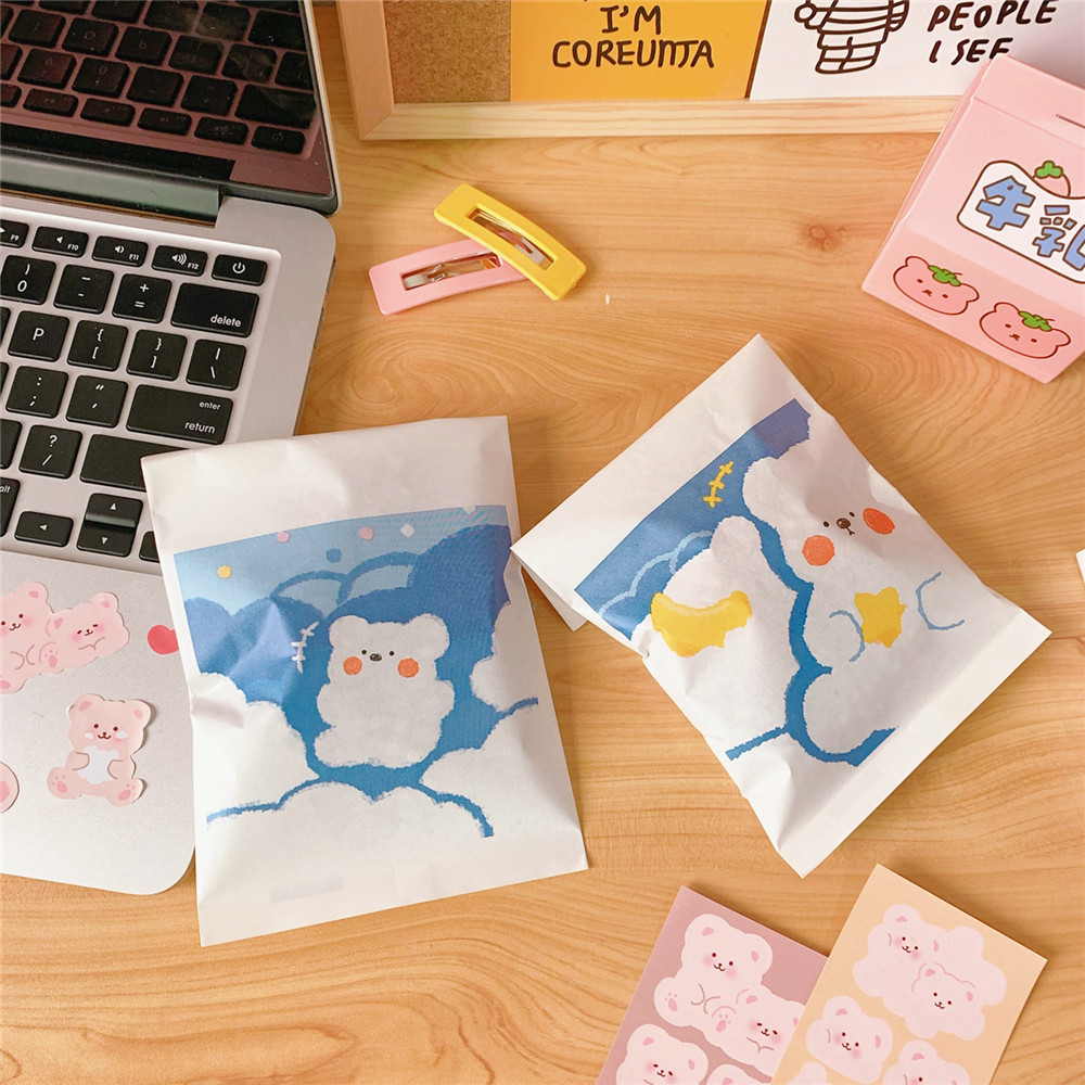 Korean Version of Simple Paper Storage Bag Cartoon Cute Cloud Bear ...
