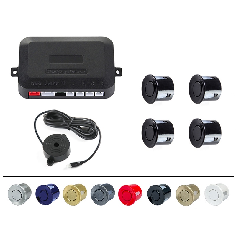 Car Parking Sensor Kit Buzzer Sound 4 Sensors 22mm Reverse Radar ...