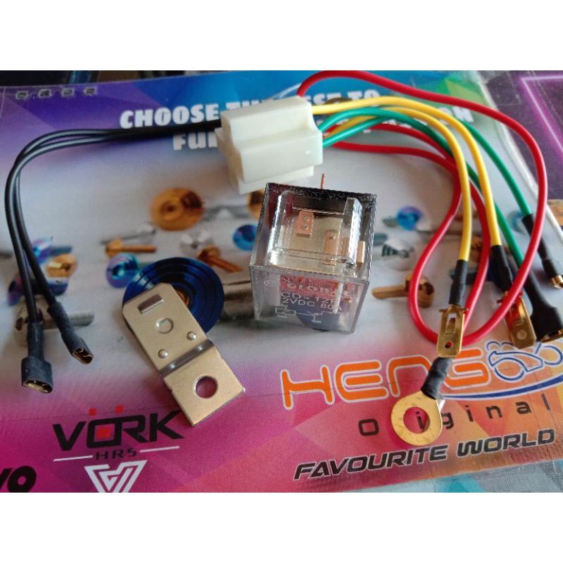 GLOBAL UNIVERSAL HORN MODIFIED WIRING HARNESS 4 pin Socket relay ...