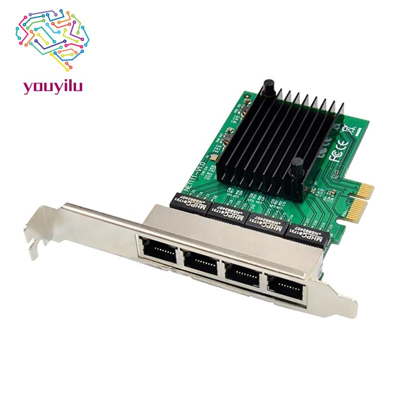 PCIE Network Card PCI-E X1 4 Port Gigabit Ethernet Server Network Card ...