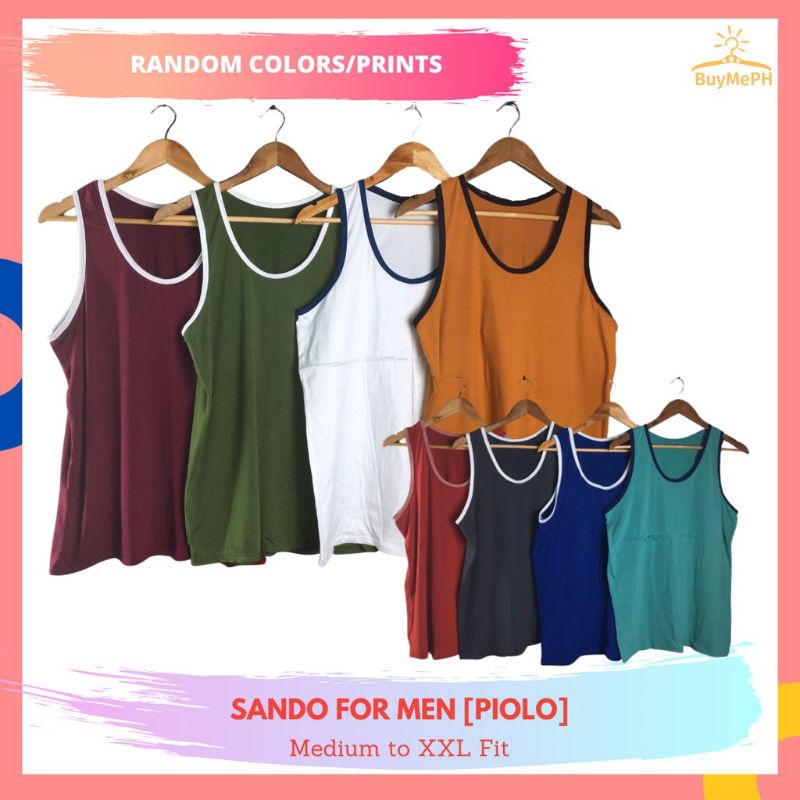 BASIC SANDO/PLAIN SANDO FOR MEN, FIT UP TO XL. | Shopee Philippines
