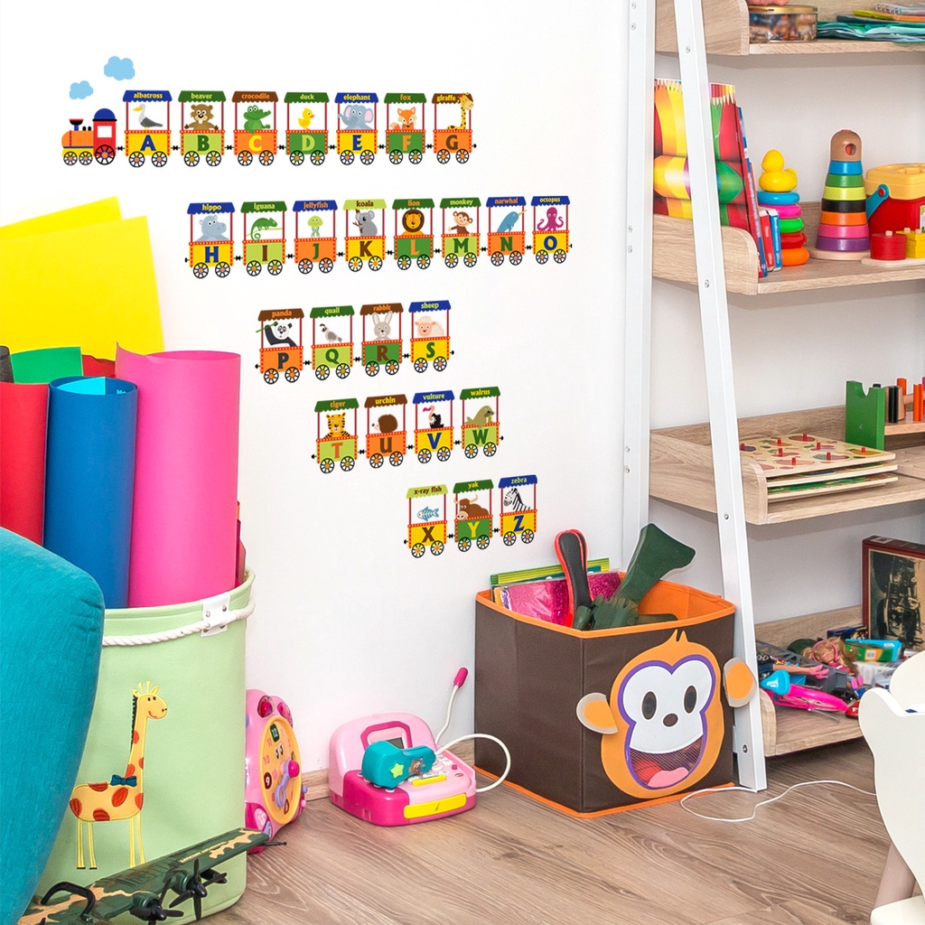 Colorful 26 Alphabet ABC Wall Decals, Creative Letters Sitting on The ...