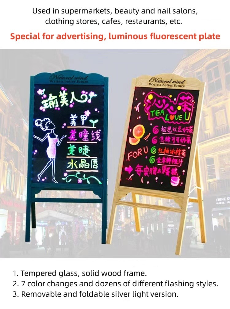 LED Electronic Fluorescent Board Luminous Word Billboard Shop ...