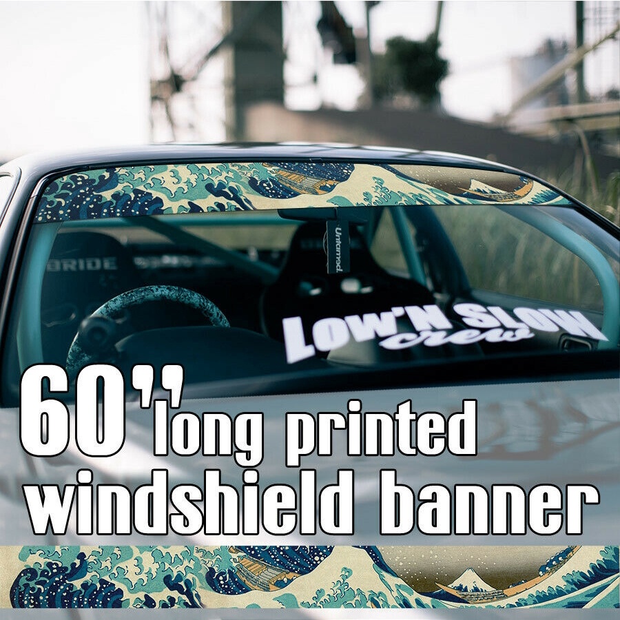 60" Great Wave Kanagawa Classic Japan JDM Strip Printed Windshield ...
