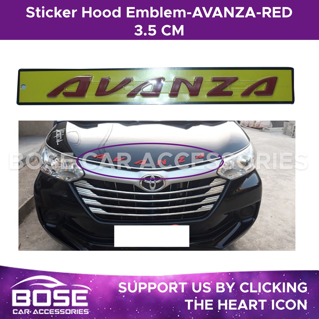 Car Hood Emblem Sticker for Toyota Innova / Toyota Avanza / Toyota Rush ...