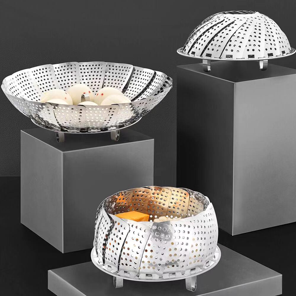 Kitchen Wear Cooking Wear Stainless Steel Food Steamer Basket Foldable ...