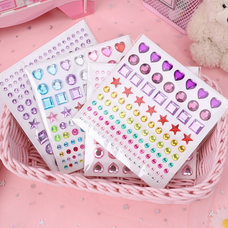 Heart Shape Sticker Rhinestones Acrylic Beads Scrapbooking Car Book ...