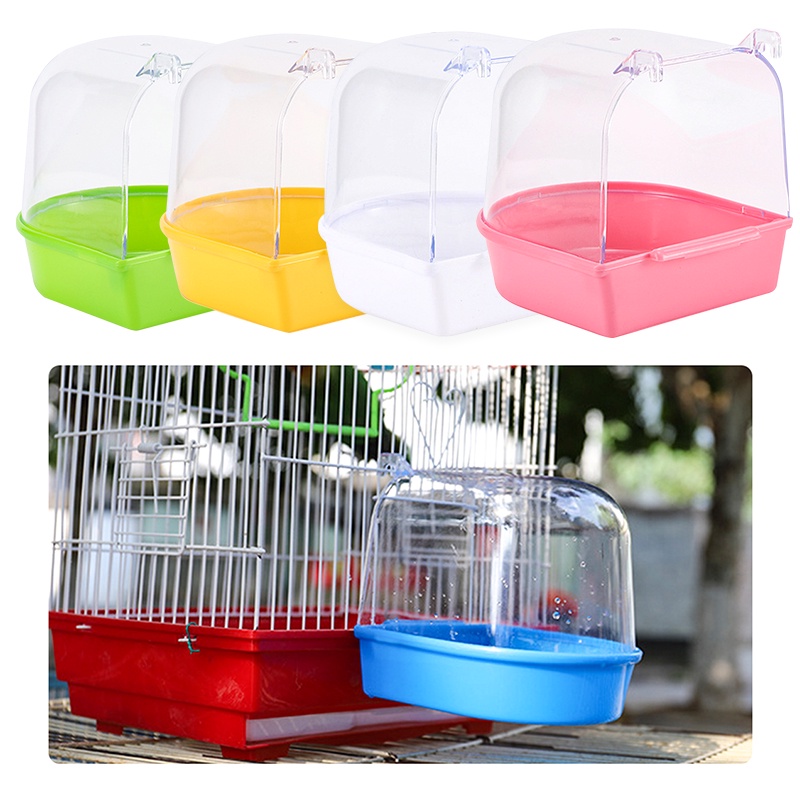 Hanging Bird Bath Cube Parrots Bathtub Bath Shower Box Cage Accessory ...